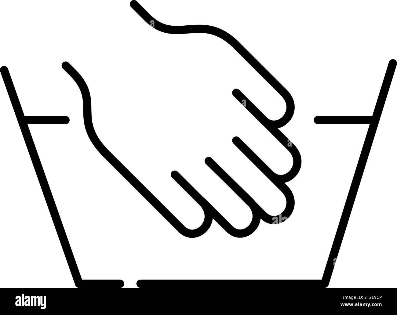 Hand washing clothes. Laundry garment symbol. Pixel perfect, editable ...