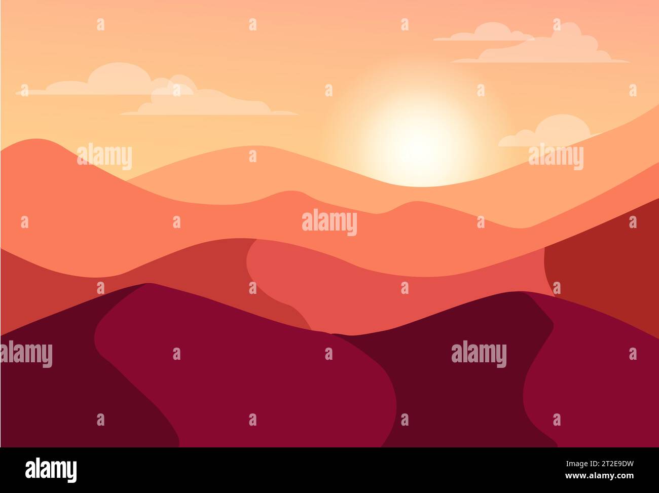 Vector desert landscape illustration. Cartoon nature sand desert. Flat ...
