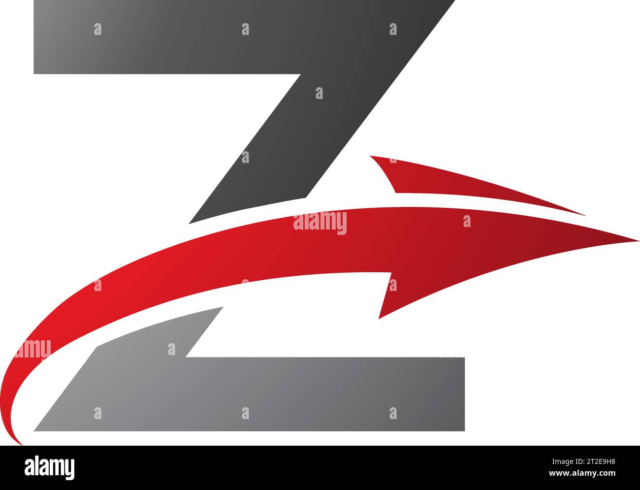 Red and Black Uppercase Letter Z Icon with an Arrow on a White ...