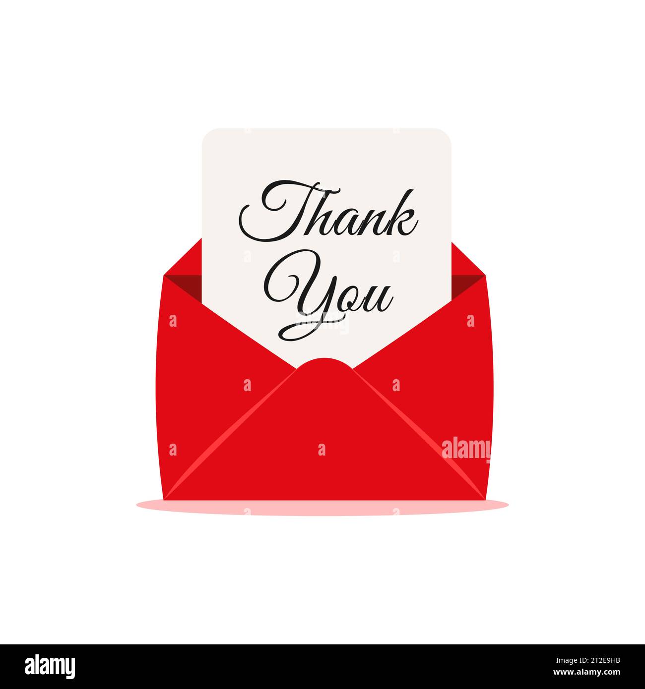 Red mailing envelope with a Thank you message.Cute vector illustration ...