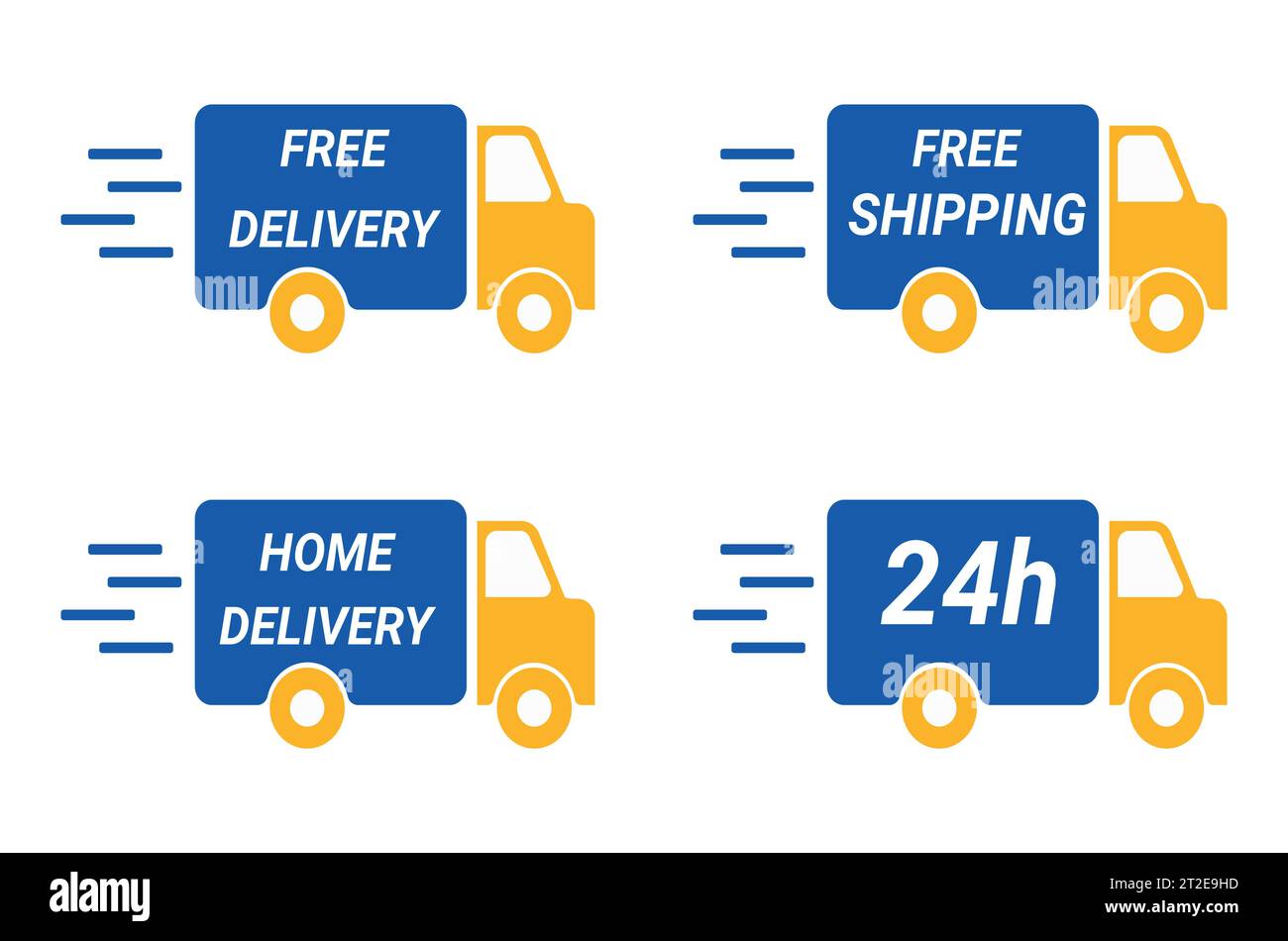 Set of delivery icons. Fast delivery, free delivery, 24 hours, truck ...