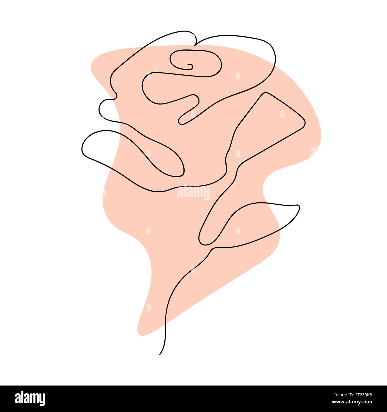 One line rose design.Hand drawn minimalism style vector illustration ...