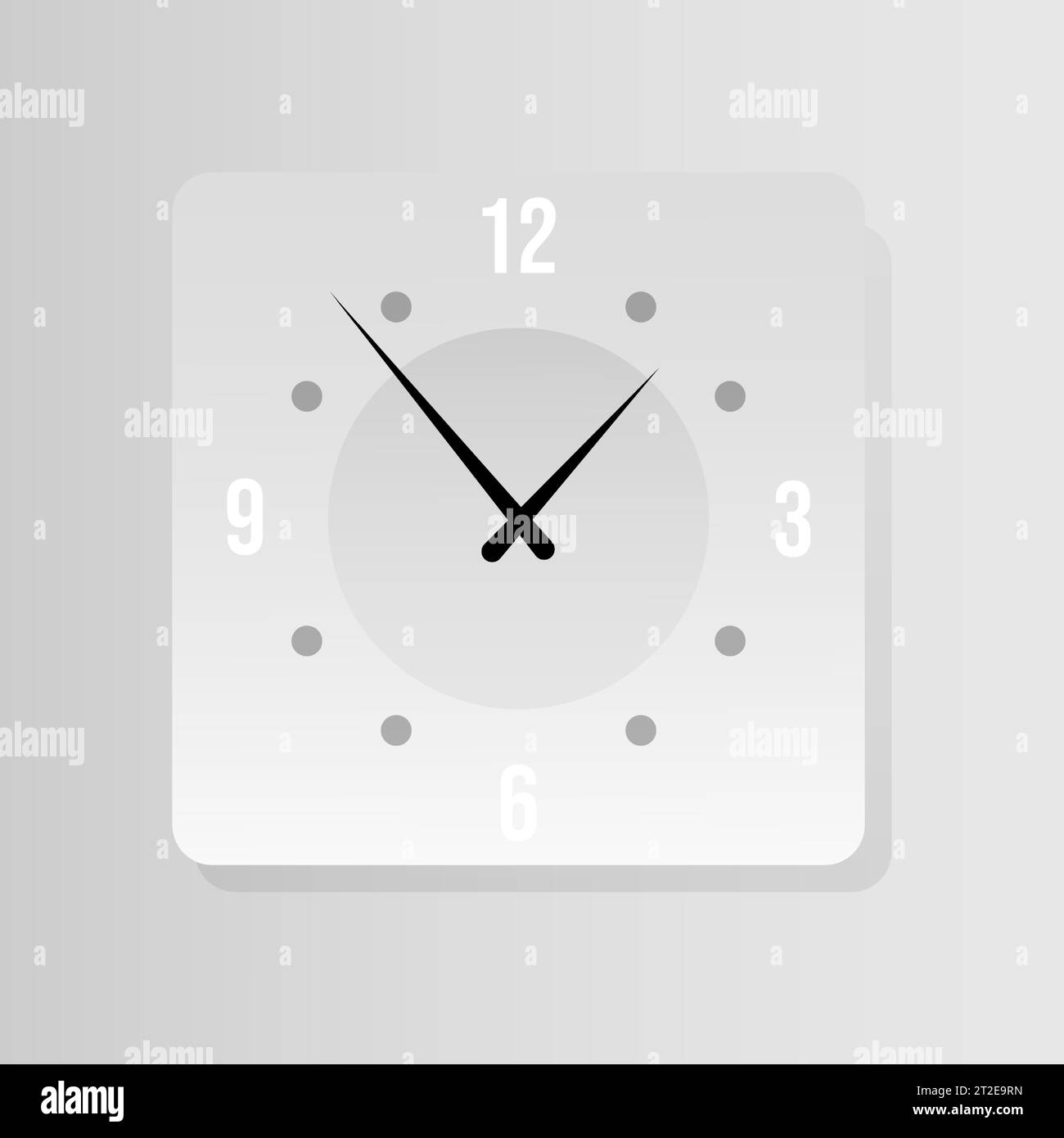 Square clock icon in flat style, timer on color background.Design ...