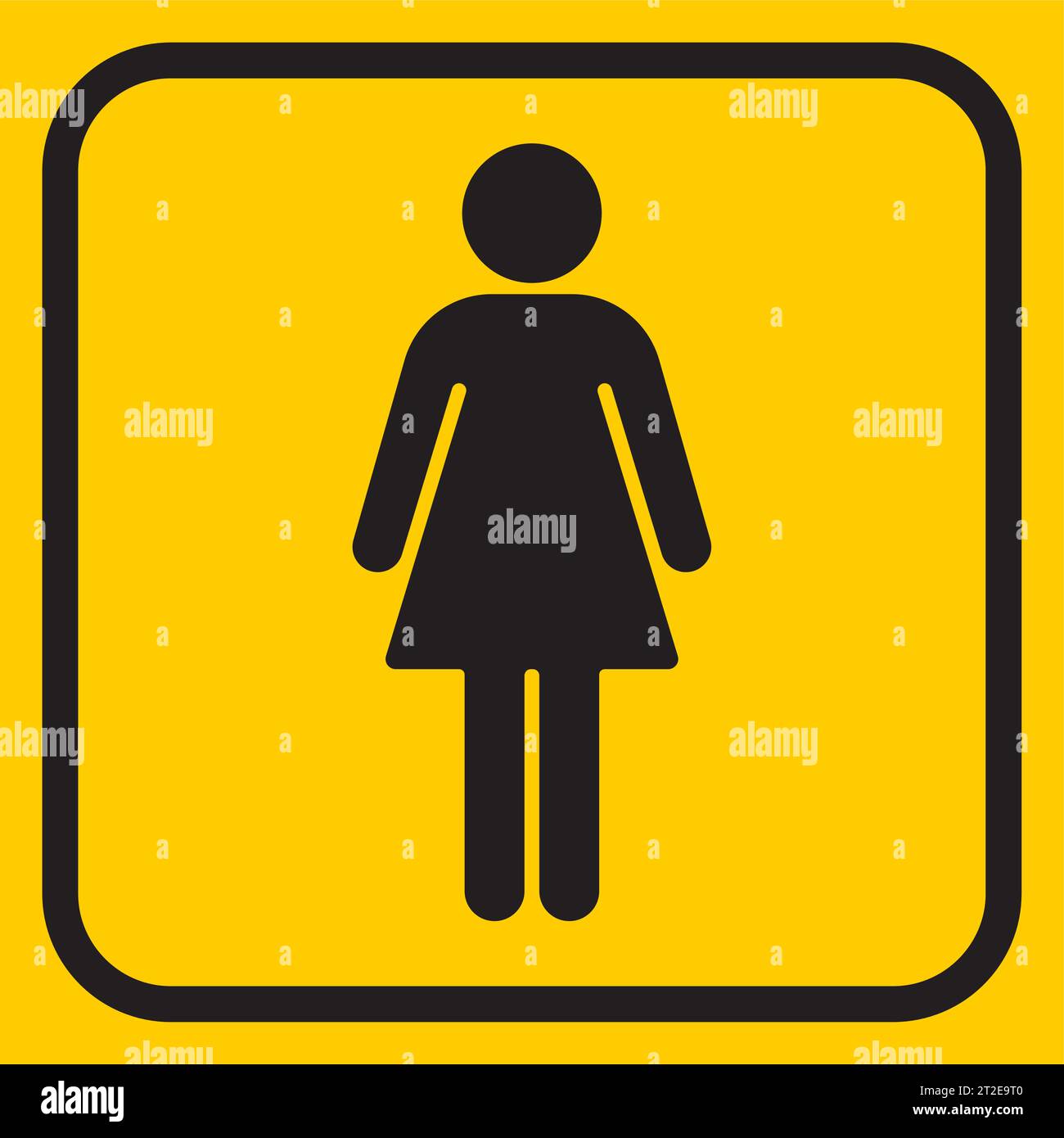 Woman line icon on yellow background. Female symbol. Vector ...