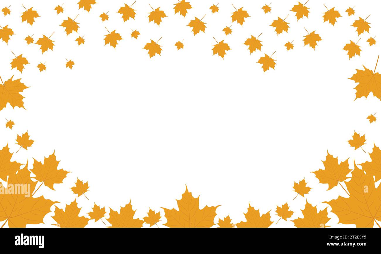 Yellow autumn leaves On white background. Vector autumn leaves. Vector ...
