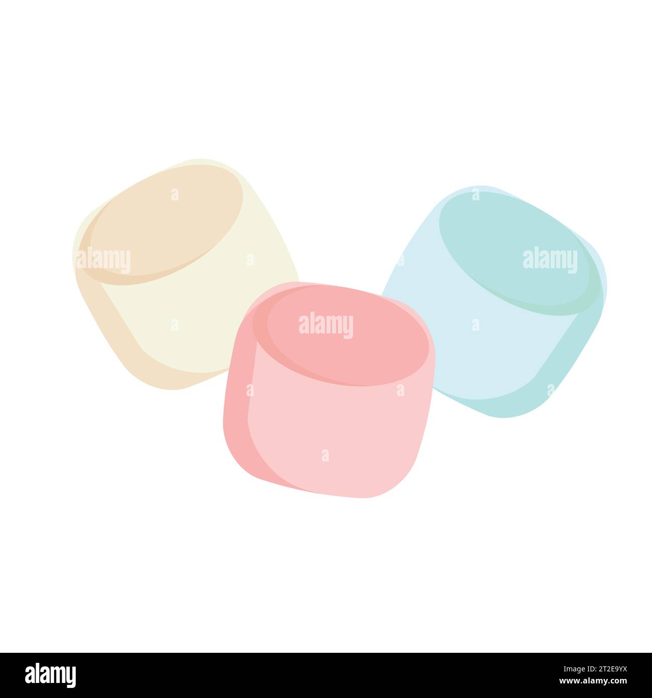 Tasty marshmallows isolated on white background.Marshmallow cartoon ...