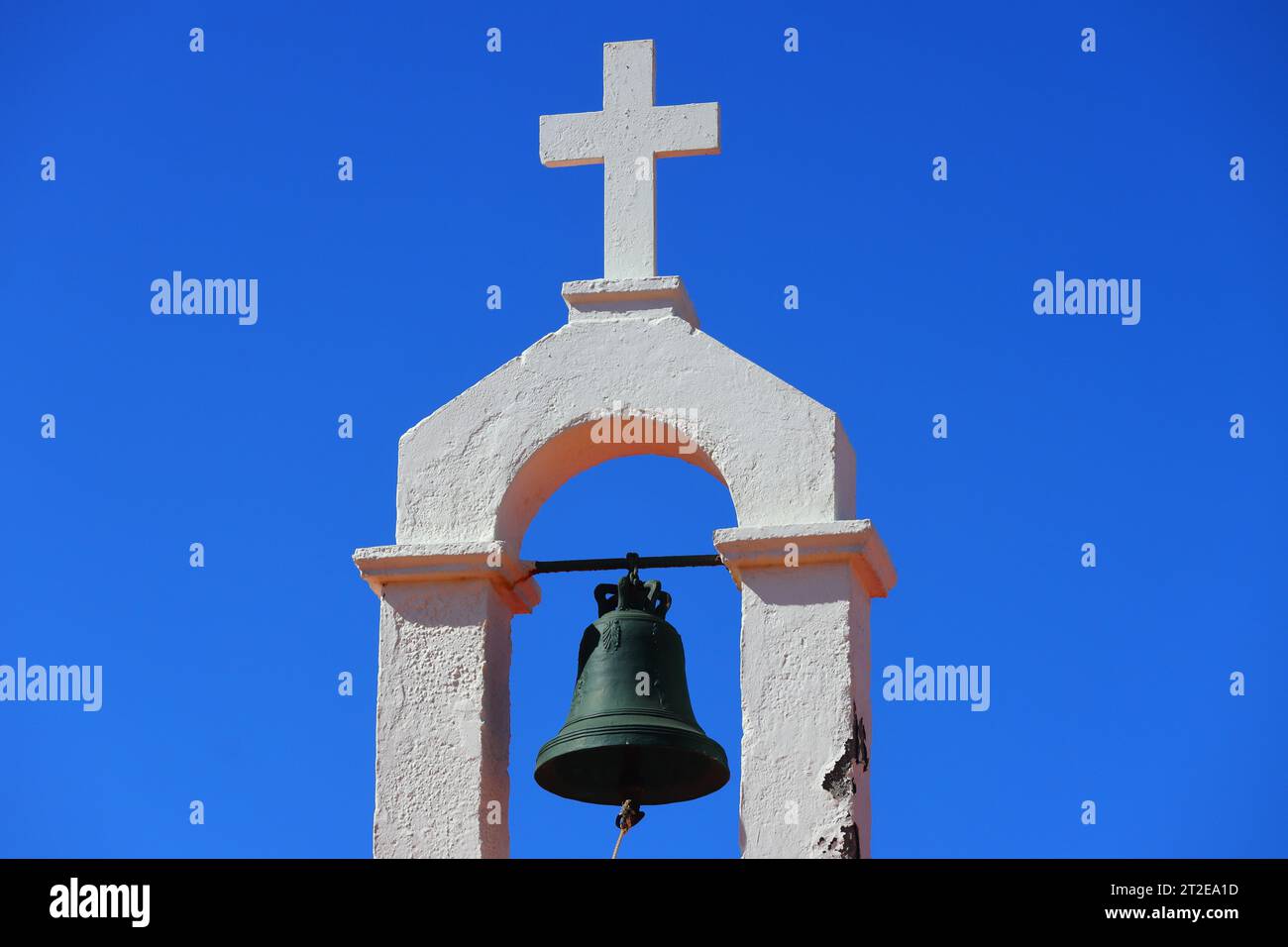 Abstract image of a Belfry on a Greek Orthadox church, Crete, Greece ...