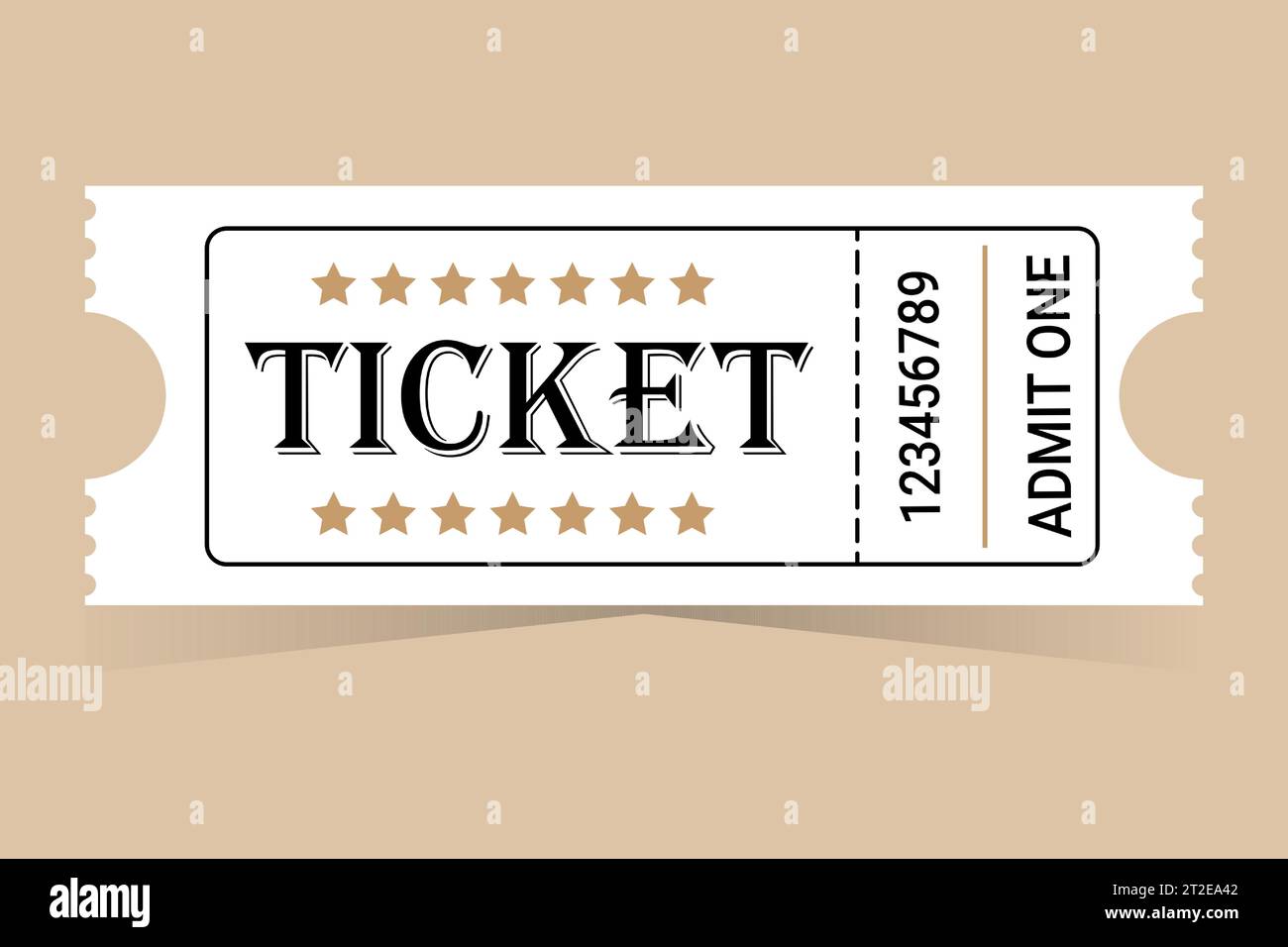 White ticket for one person on a colored background. Vector stock ...