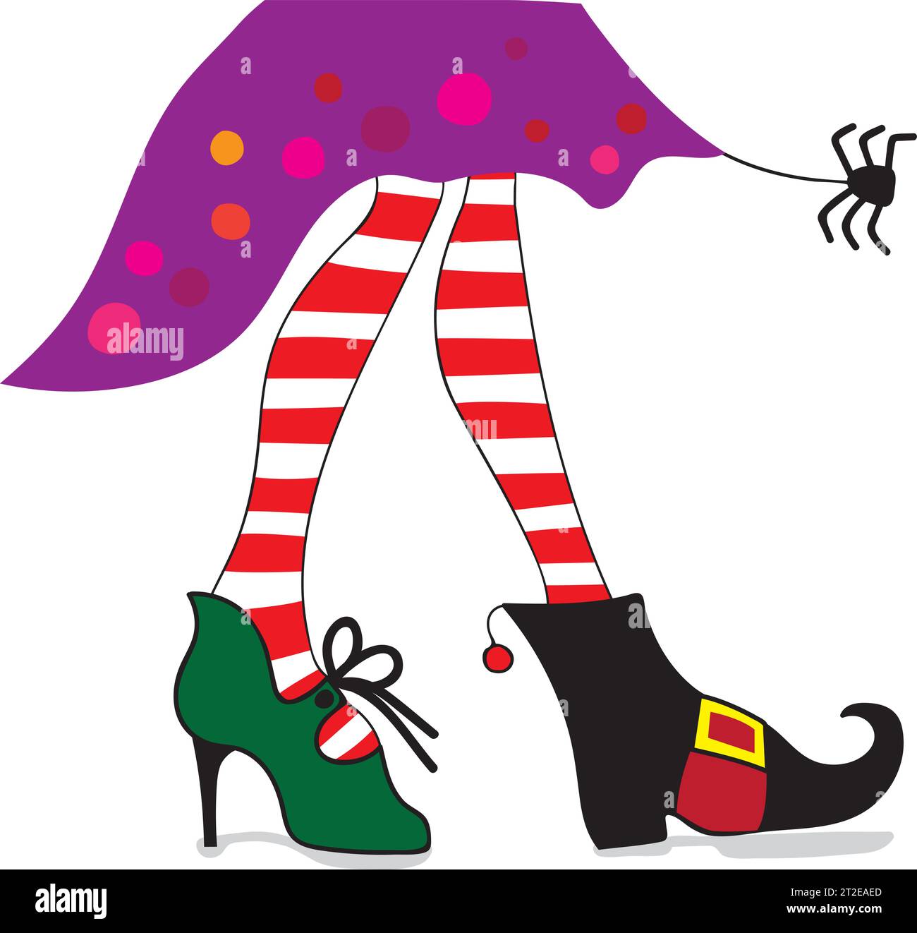 Halloween Witch Legs Walking, Vector Illustration Stock Vector Image ...