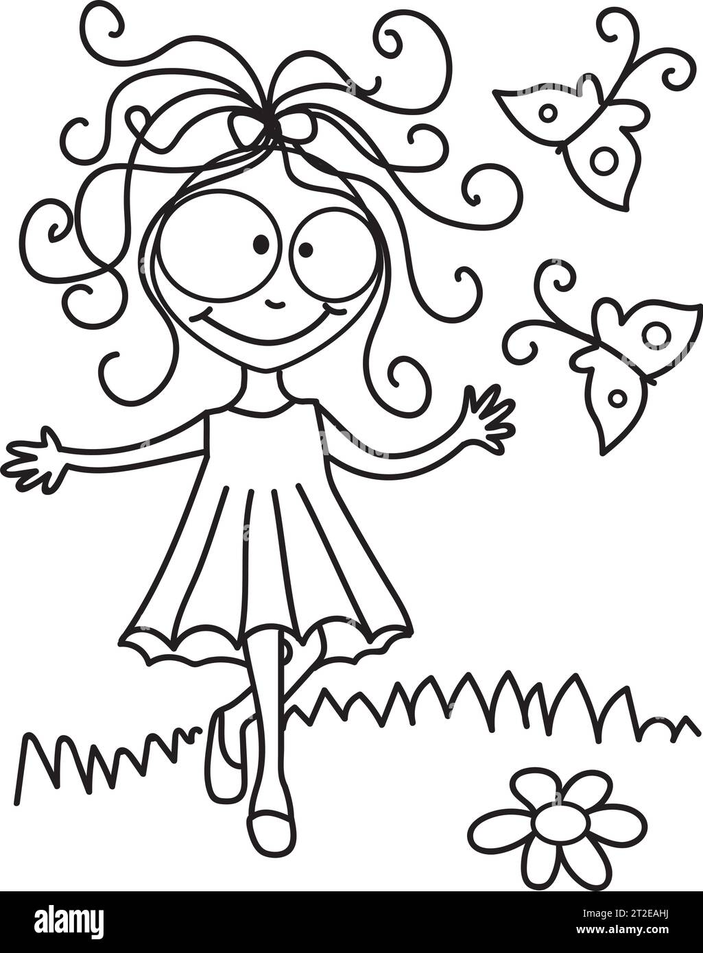 Happy positive girl in Stock Vector Images - Alamy