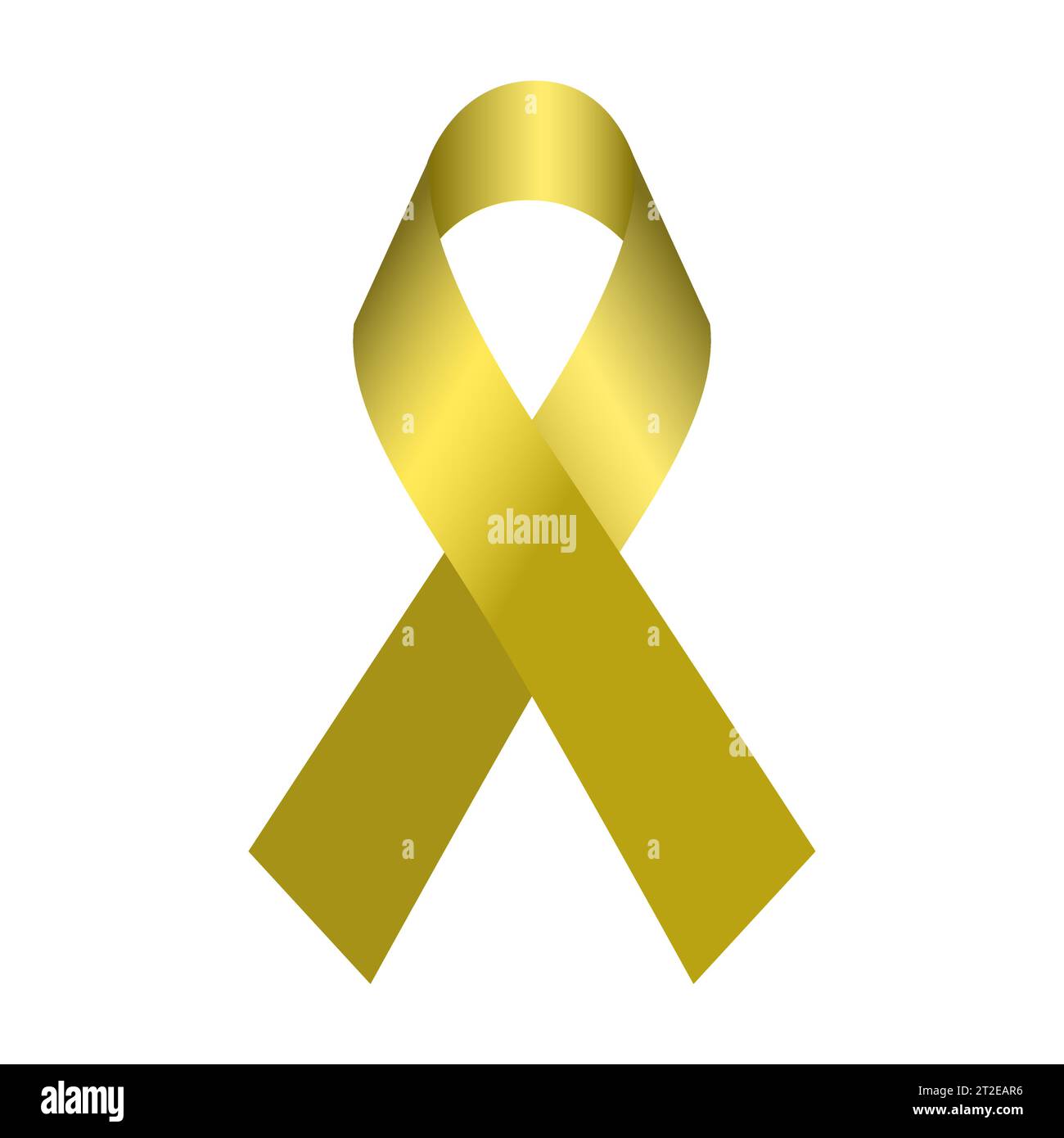 Yellow awareness ribbon. Suicide prevention, endometriosis awareness ...