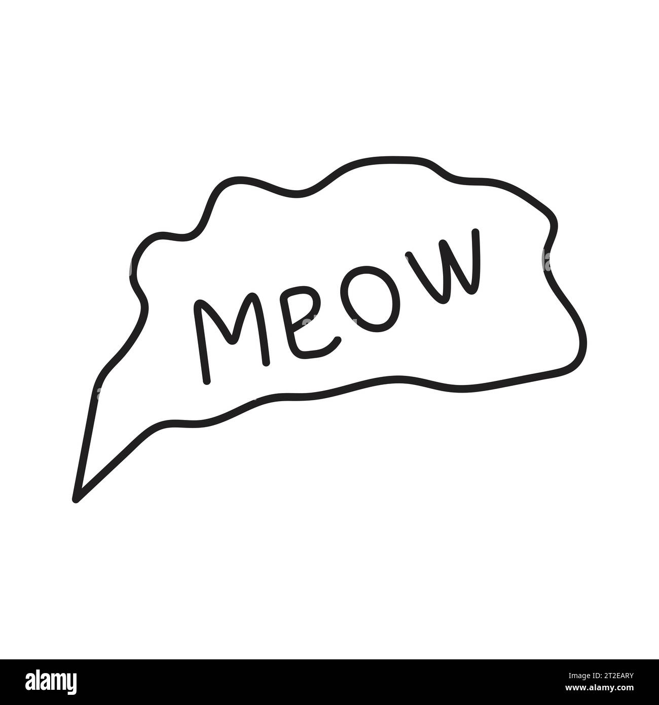 The inscription Meow small doodle with lettering. Bubble for the comic ...