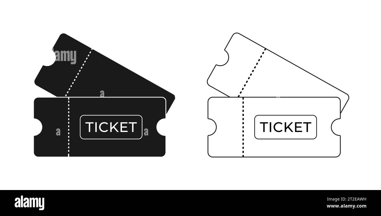 Ticket vector icons set. Outline ticket icon. Vector illustration Stock ...