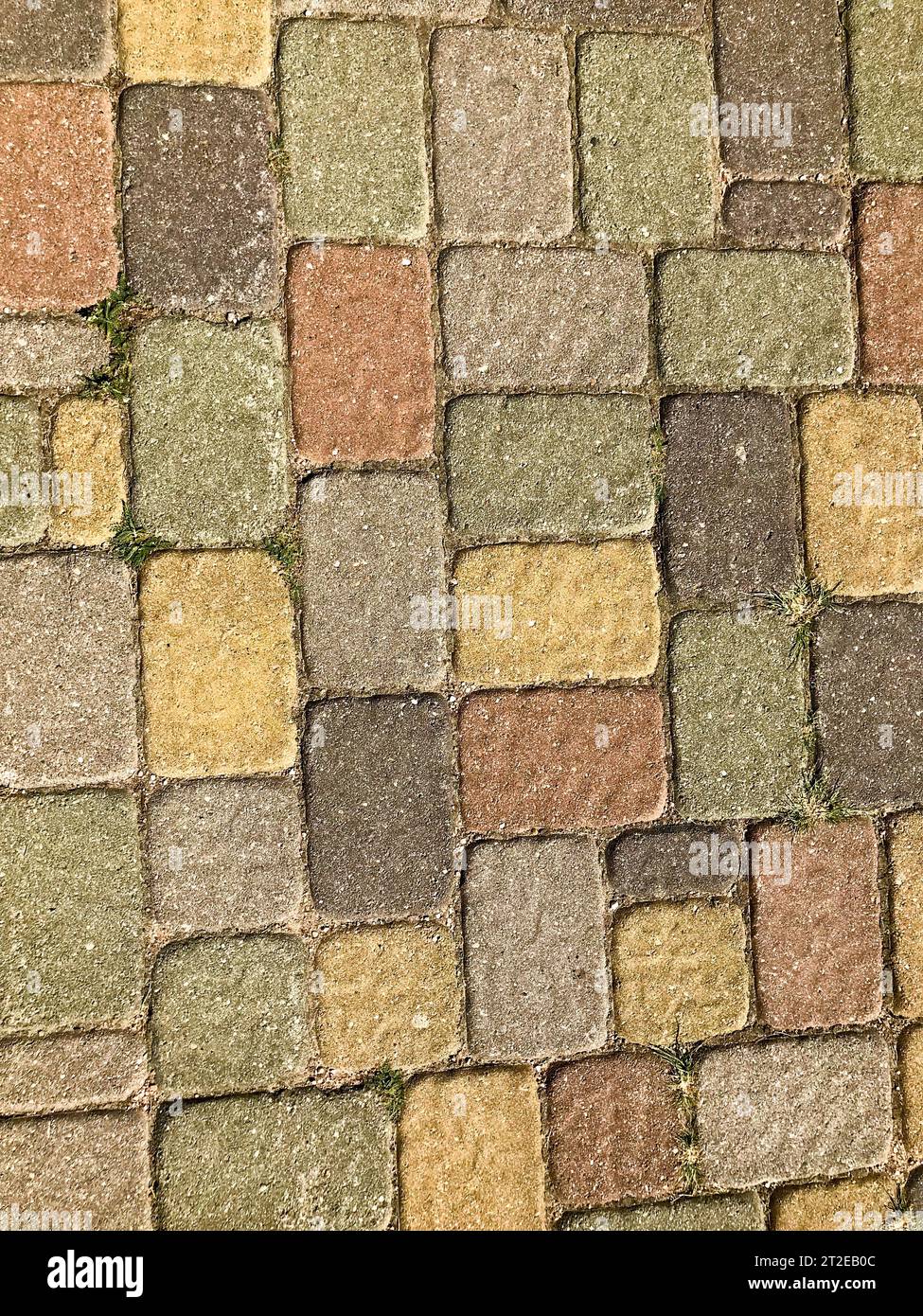 Texture of multicolored beautiful rectangular stone concrete paving ...