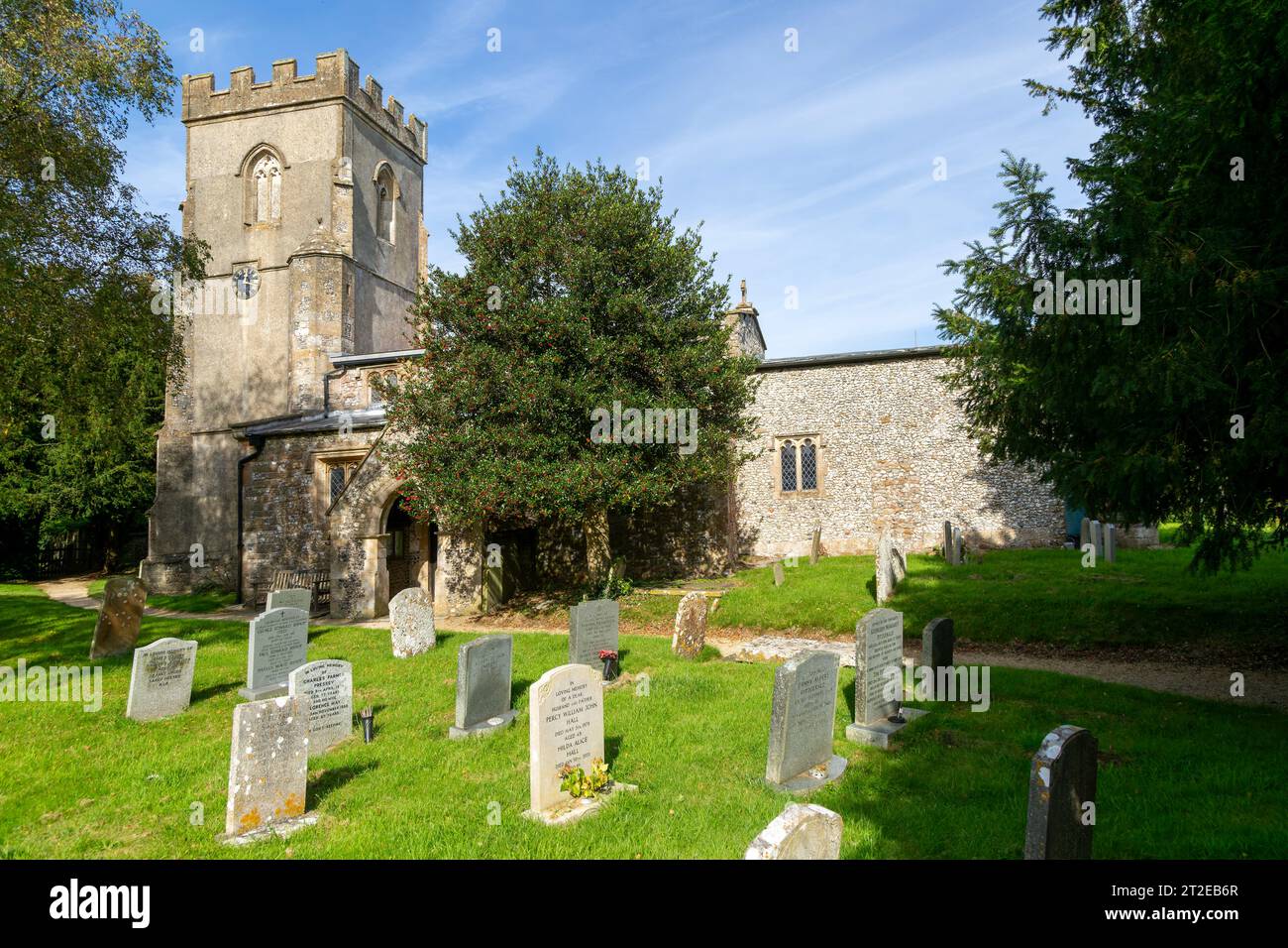 Village parish church of Saint Nicholas, Baydon, Wiltshire, England, UK ...