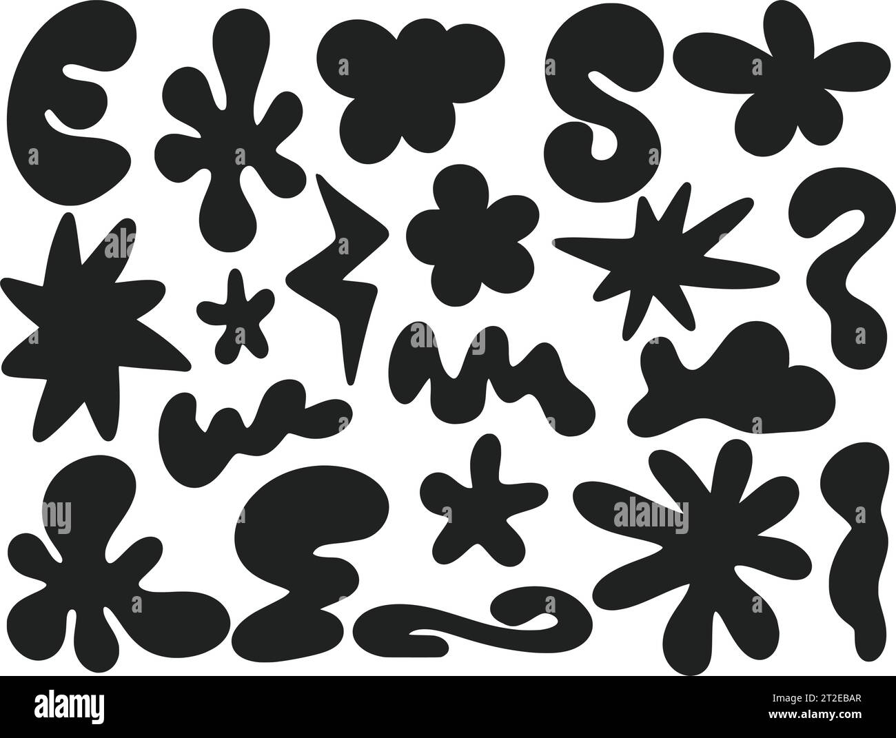 Abstract shapes, clouds, waves, flowers pack Stock Vector Image & Art ...