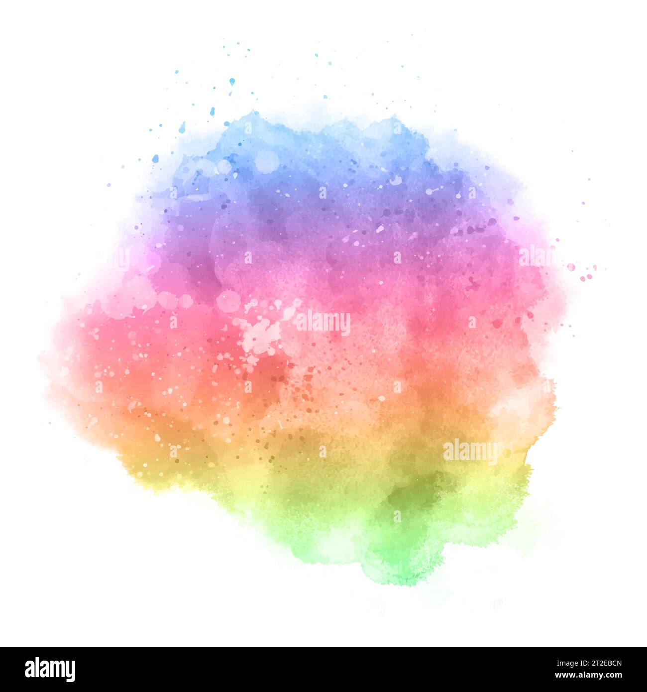 Hand painted rainbow coloured watercolour splatter design Stock Vector ...