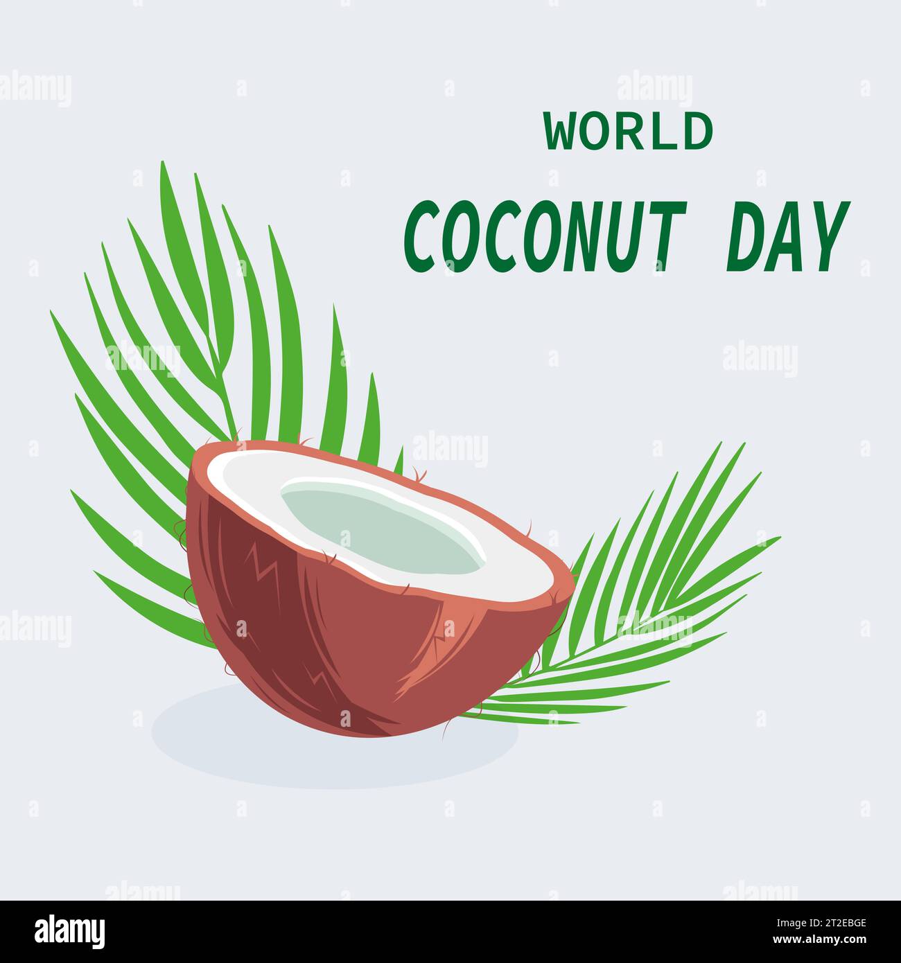 Vector illustration, Coconut and leaves as a banner, poster or template ...