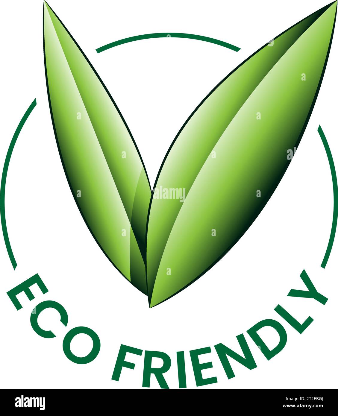 Shaded Green Eco Friendly Icon with V Shaped Leaves 3 on a White ...