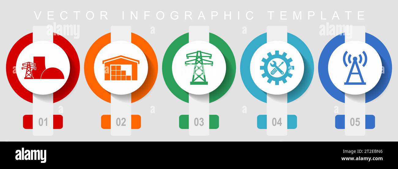 Power and energy flat design icon set, miscellaneous icons such as ...