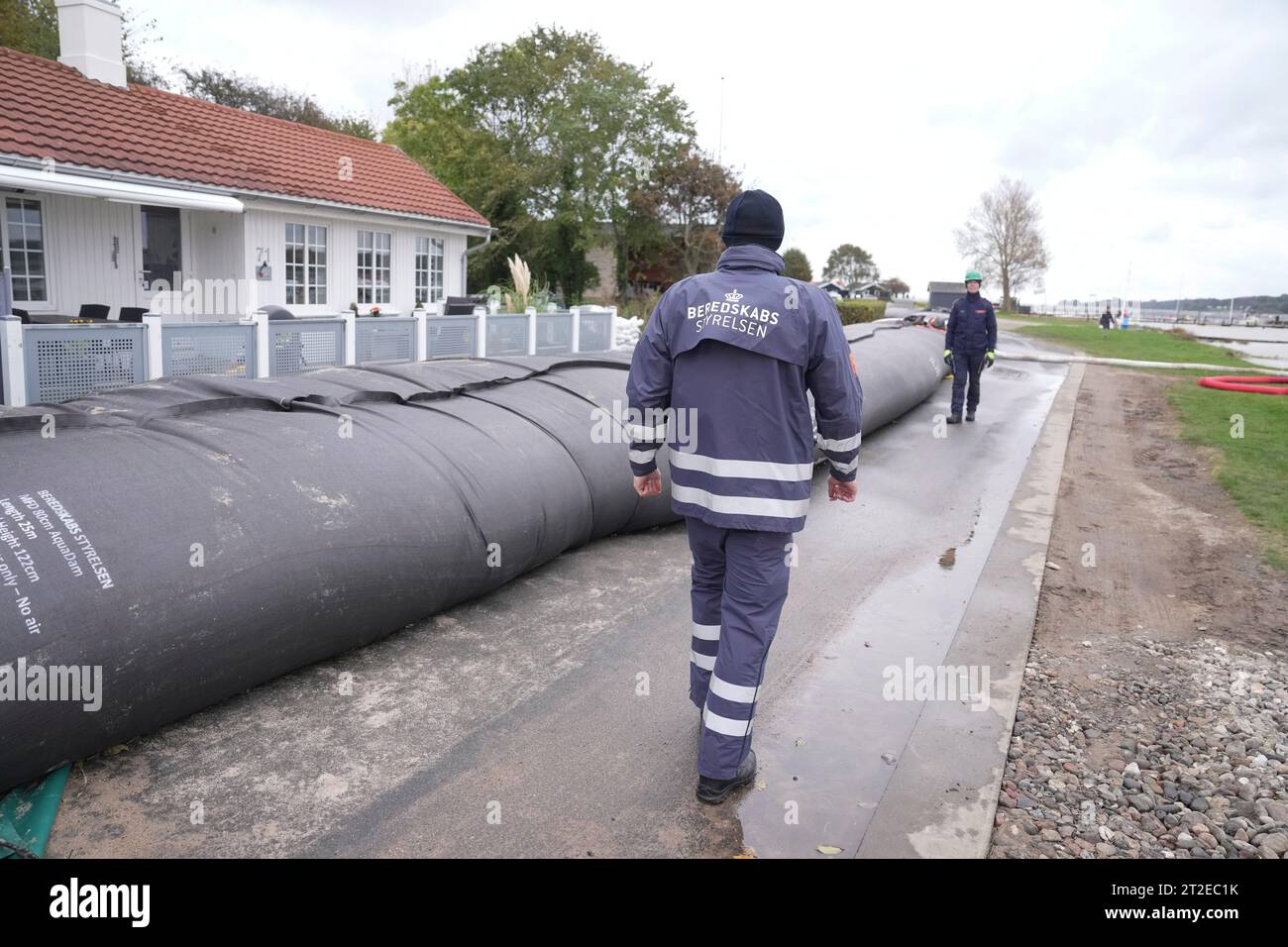 Employees from The Danish Emergency Management Agency preparing for the ...