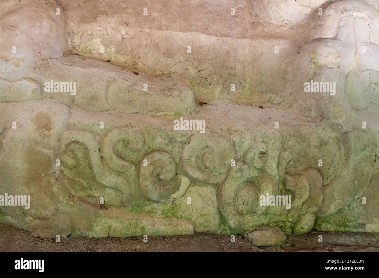 Sculpted stucco frieze on Structure 136 in the North Acropolis in the ...