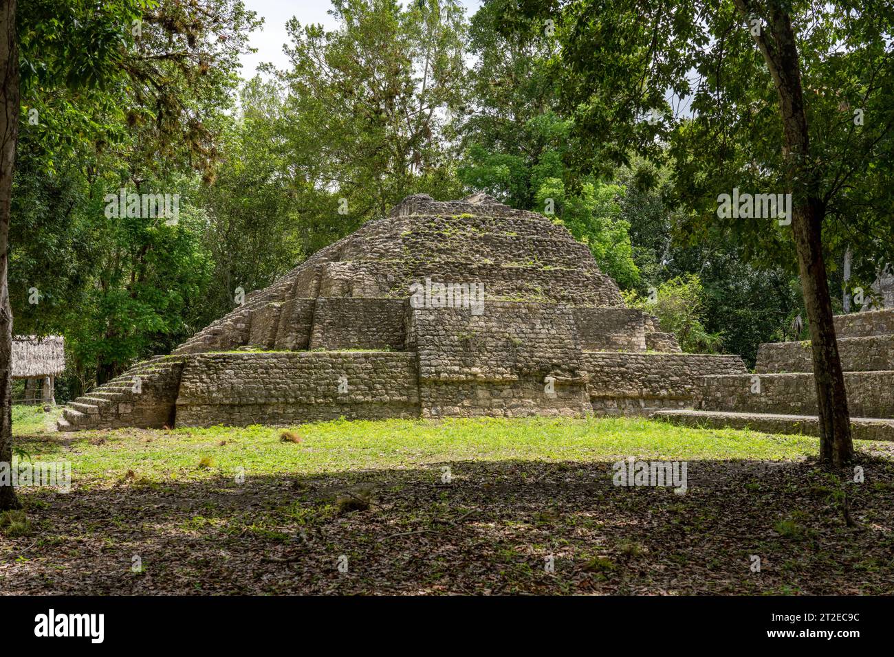 Structure 4 of the Maler Group or Plaza of the Shadows in the Mayan ...
