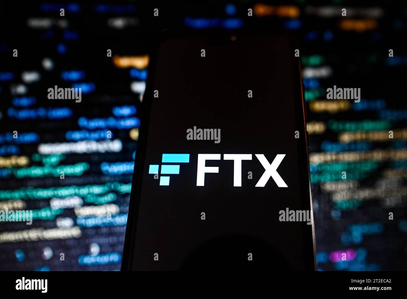 Poland. 18th Oct, 2023. In this photo illustration a FTX logo is ...