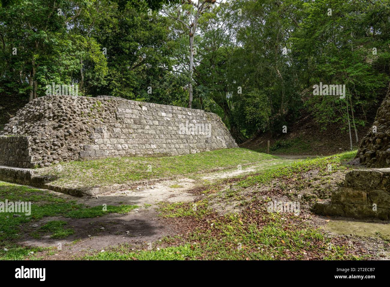 Structure 396 of Ball Court 1 in the South Acropolis of the Mayan ruins ...