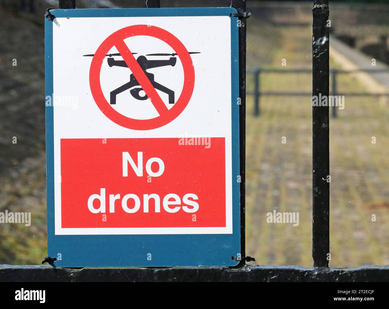 No Drones warning sign Stock Photo - Alamy