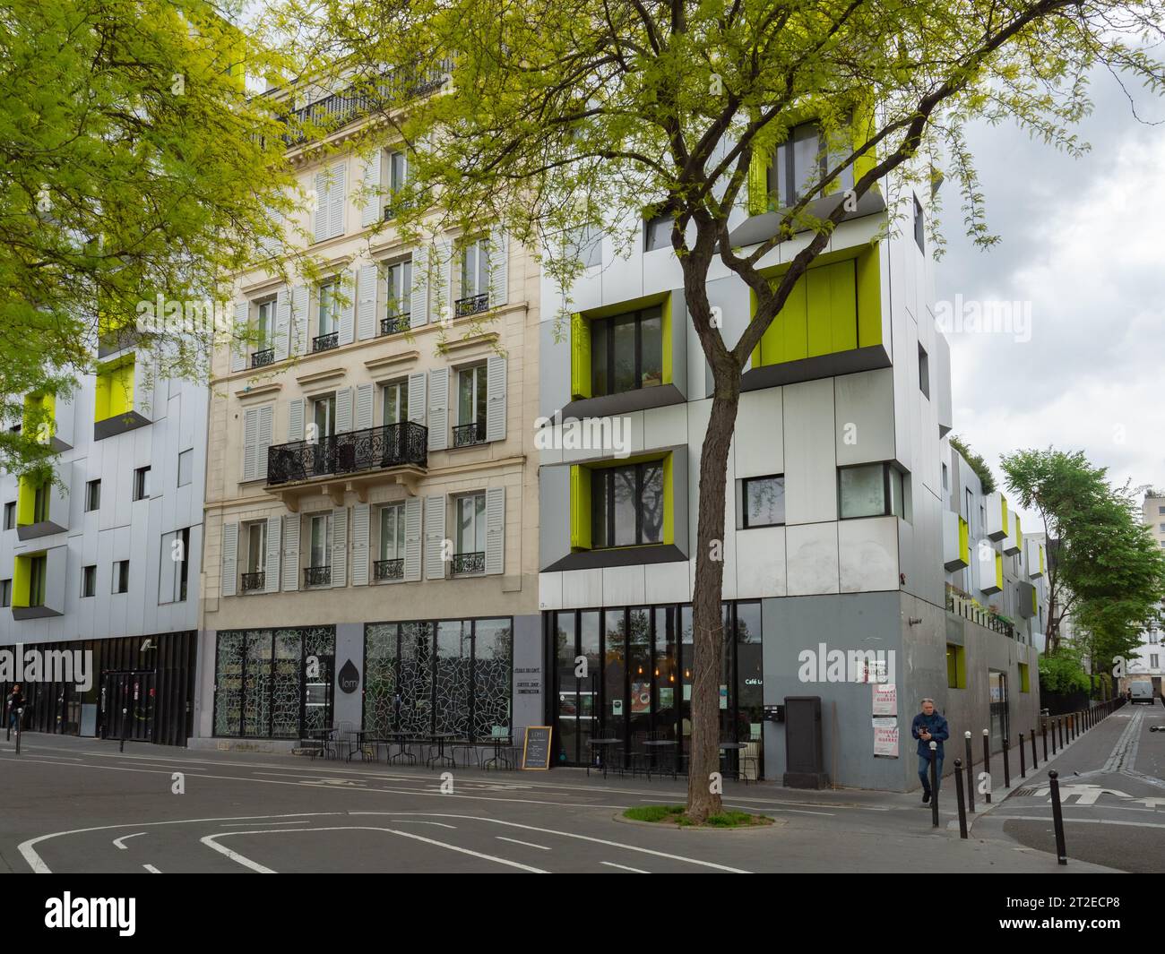 Paris, France - May 11th 2023: Historic and modern architecture in Rue ...