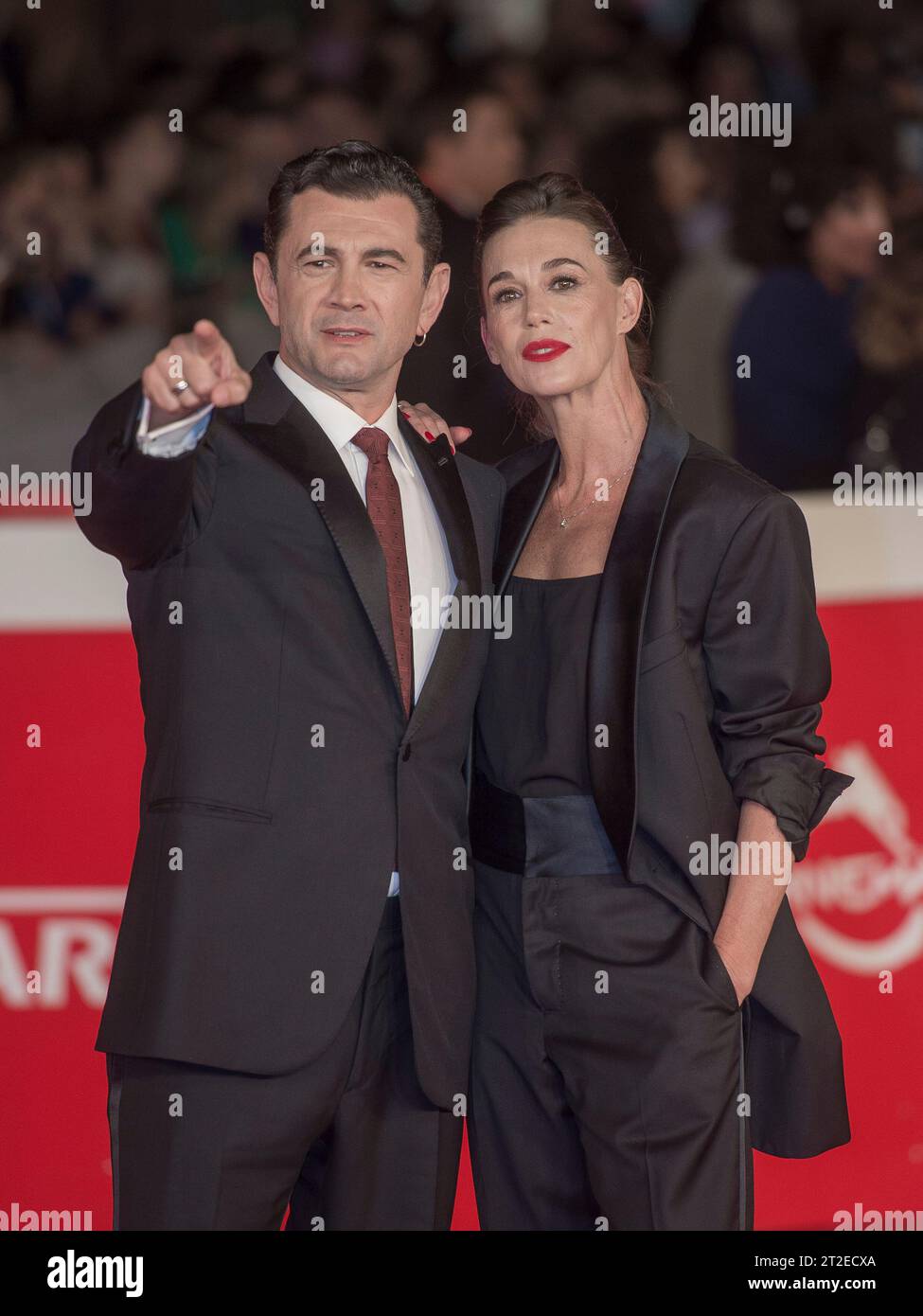 Vinicio marchioni and wife milena mancini hi-res stock photography and ...