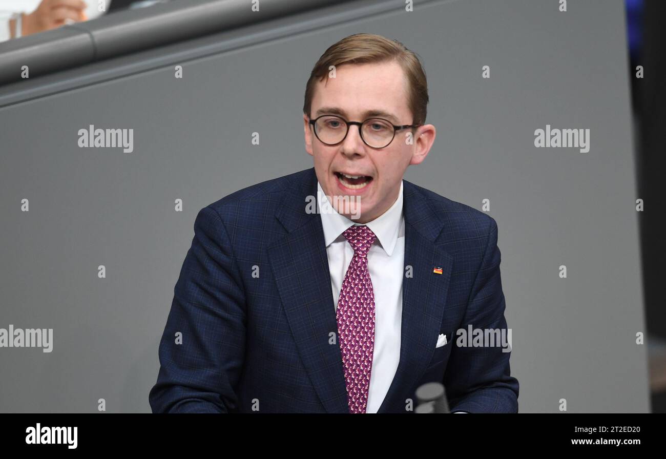 Berlin, Germany. 19th Oct, 2023. Phillipp Amthor (CDU/CSU), Member of ...