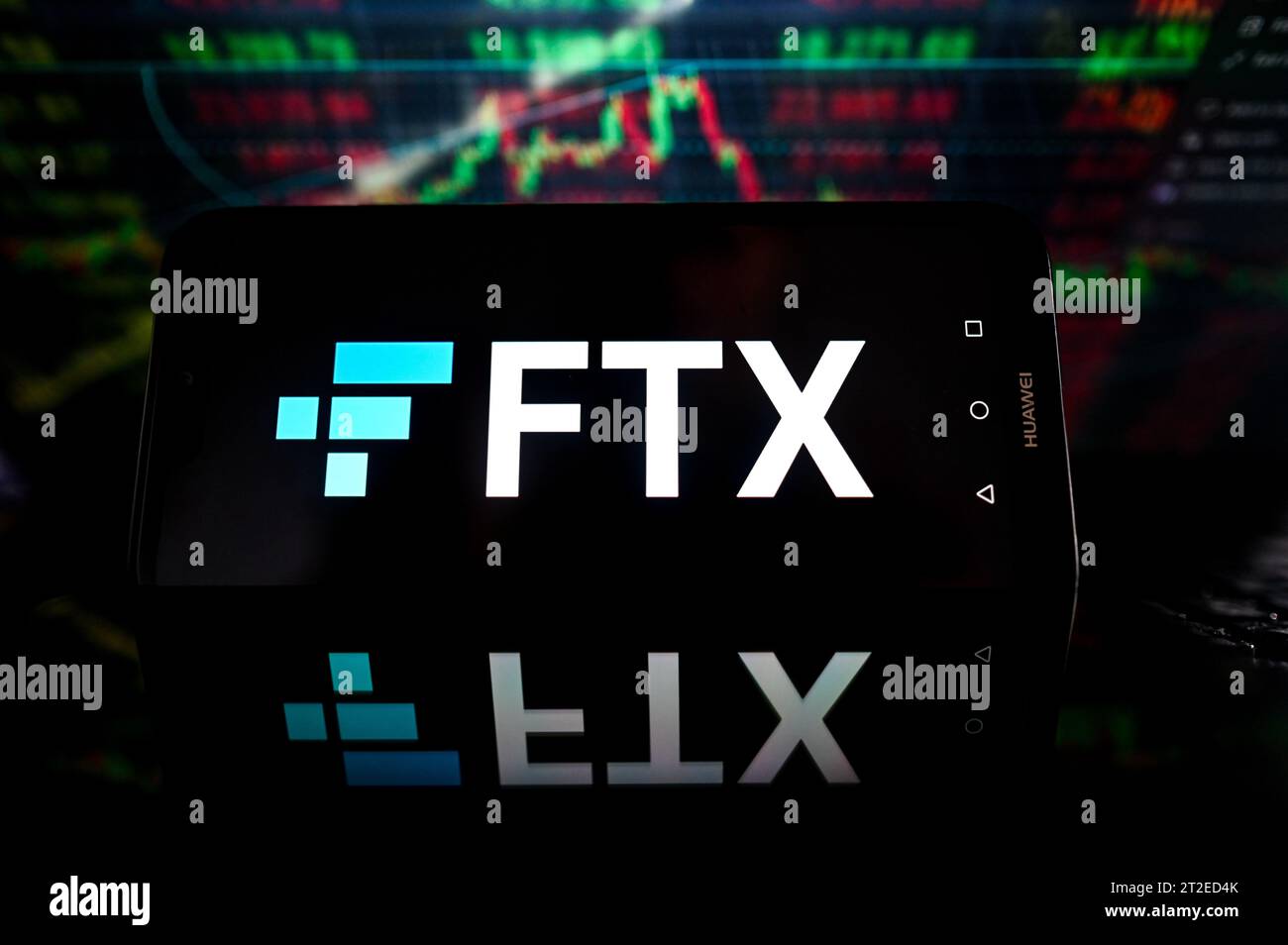 In this photo illustration a FTX logo is displayed on a smartphone with ...