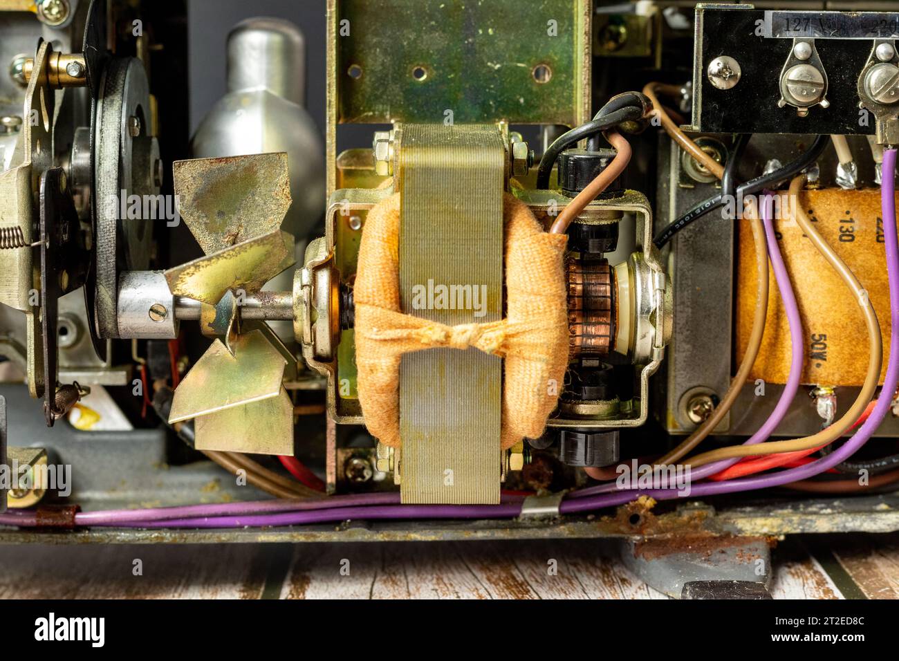 Detail of the motor and lamp of an old 8mm film projector Stock Photo ...