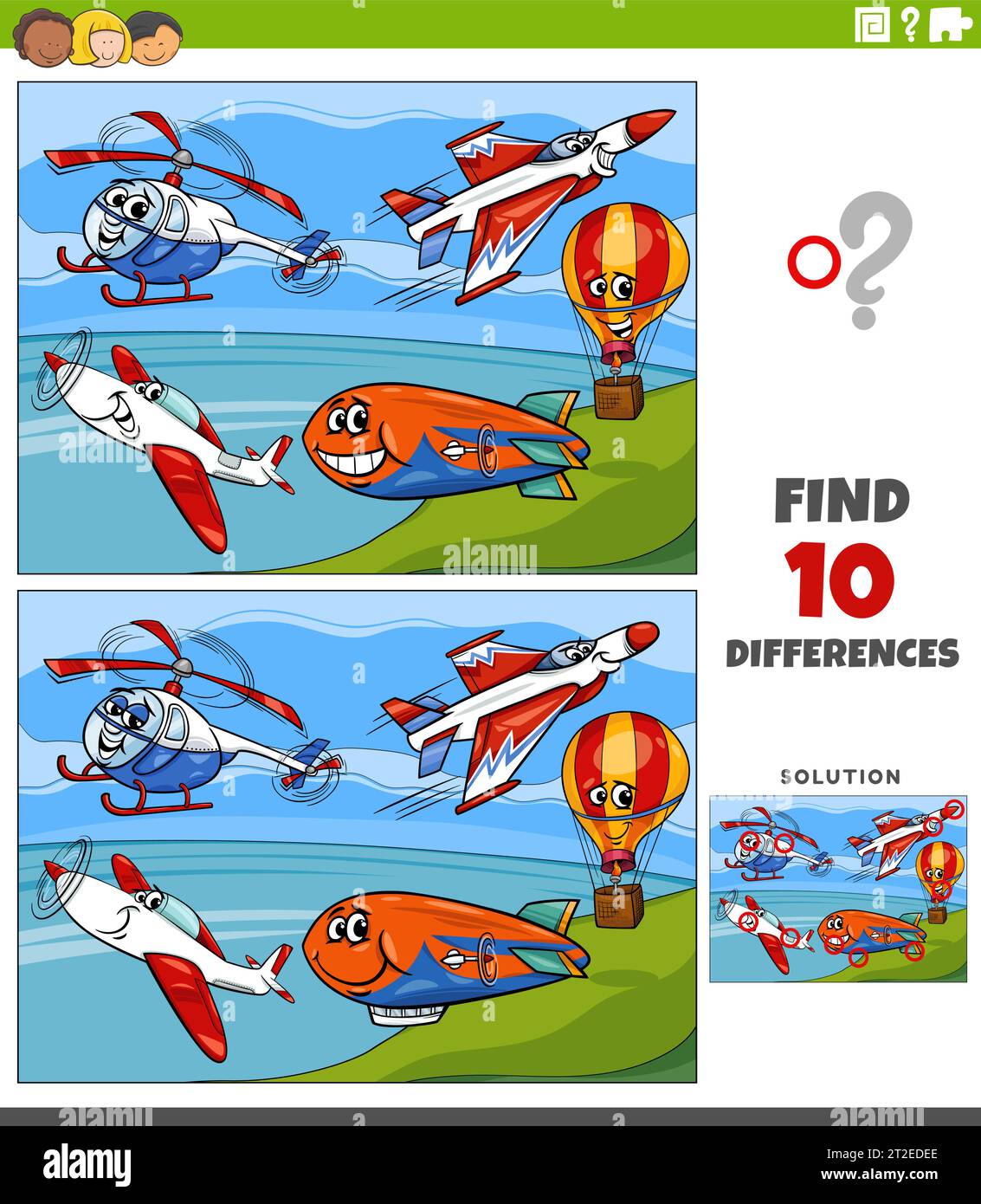 Cartoon illustration of finding the differences between pictures ...