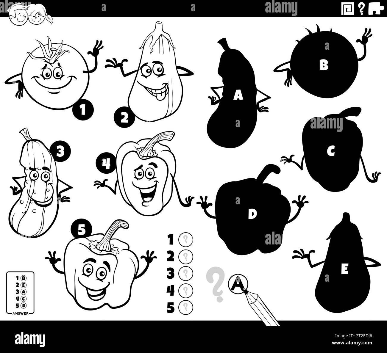 Black and white cartoon illustration of finding the right shadows to ...