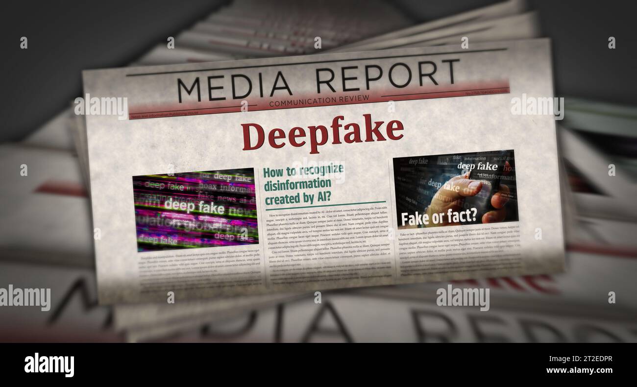 Deepfake AI disinformation fake news and misinformation vintage news ...