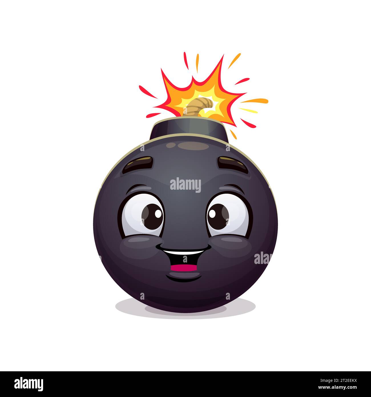 Cartoon bomb character. Explosive, weapon personage. Isolated vector ...