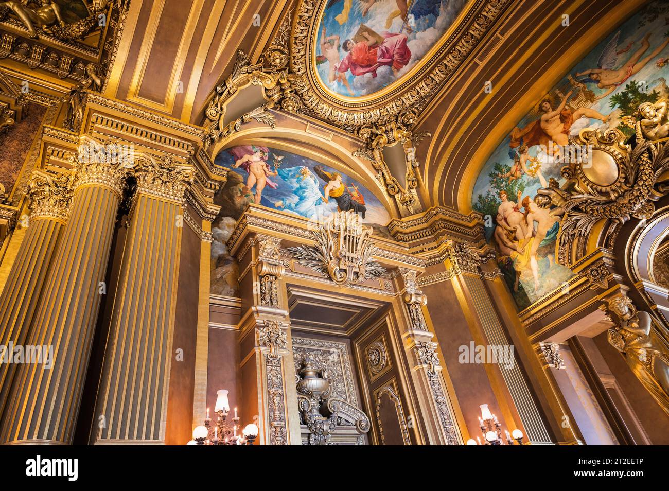 Paris, France - August 28 2022: Interior of Opera Garnier in Paris ...
