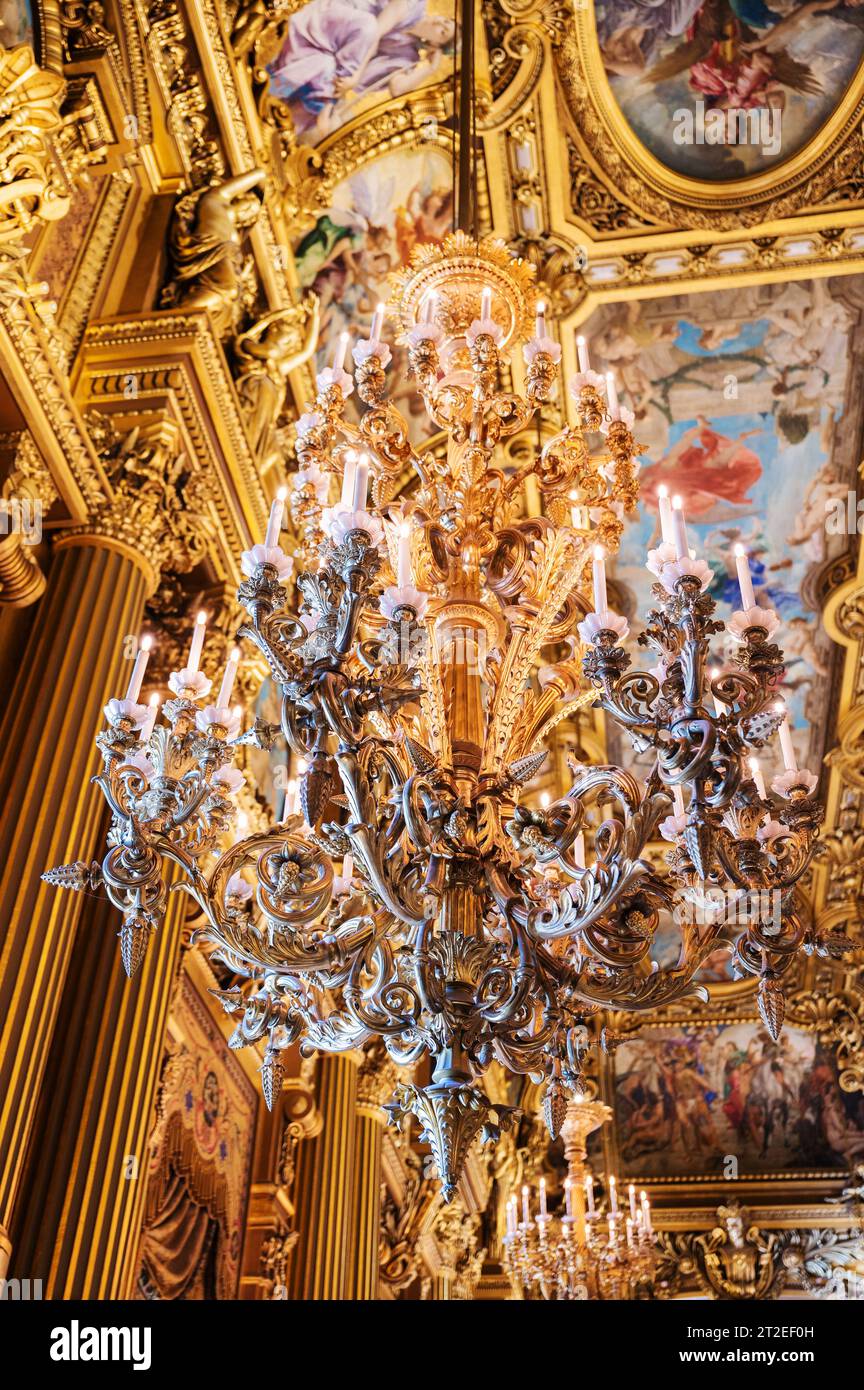 Paris, France - August 28 2022: Interior of Opera Garnier in Paris ...