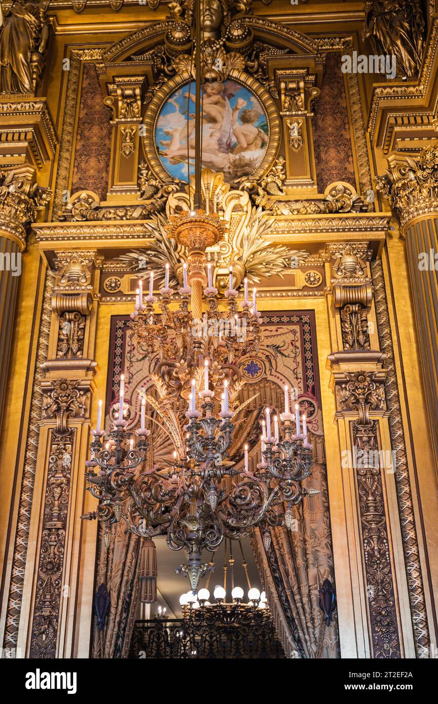 Paris, France - August 28 2022: Interior of Opera Garnier in Paris ...