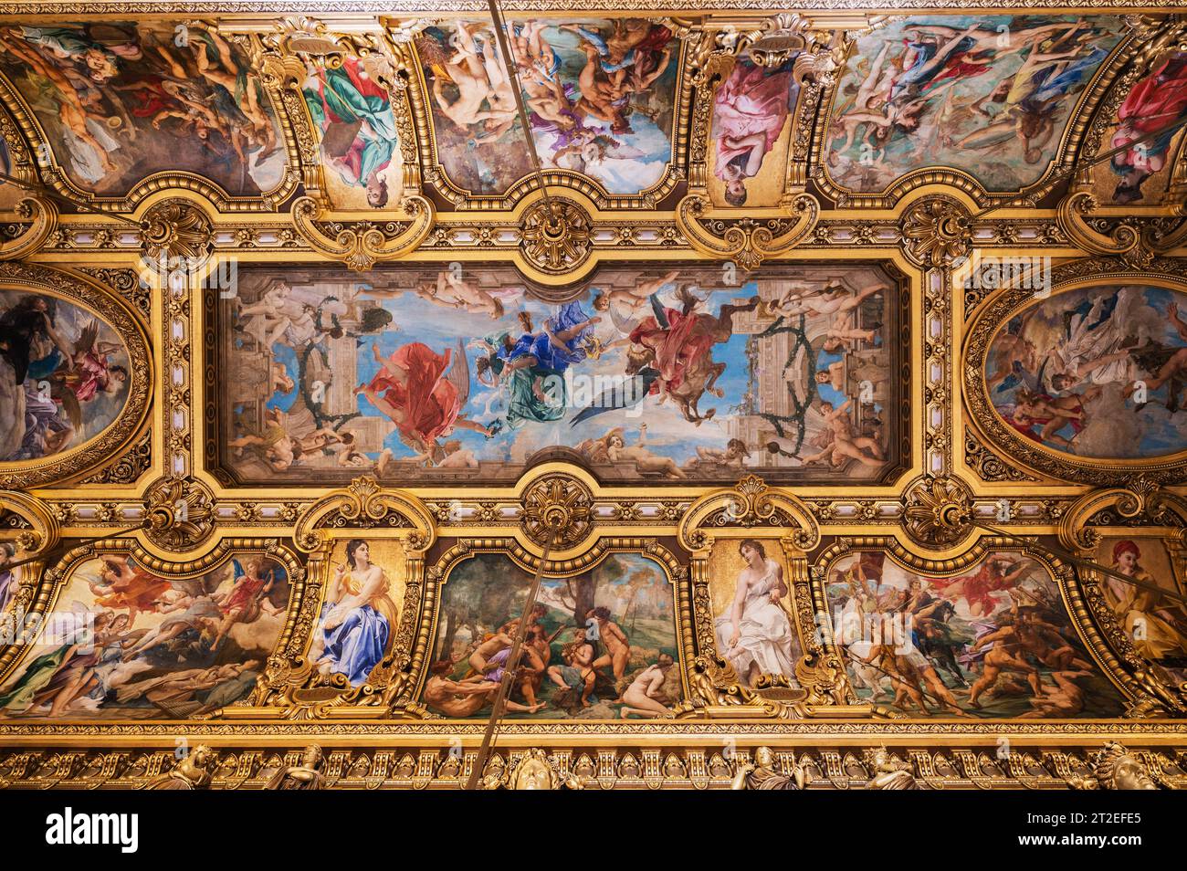 Paris, France - August 28 2022: Interior of Opera Garnier in Paris ...