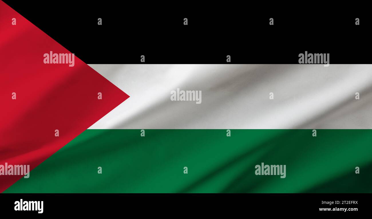 Background detail of Palestinian flag occupying the entire frame with ...