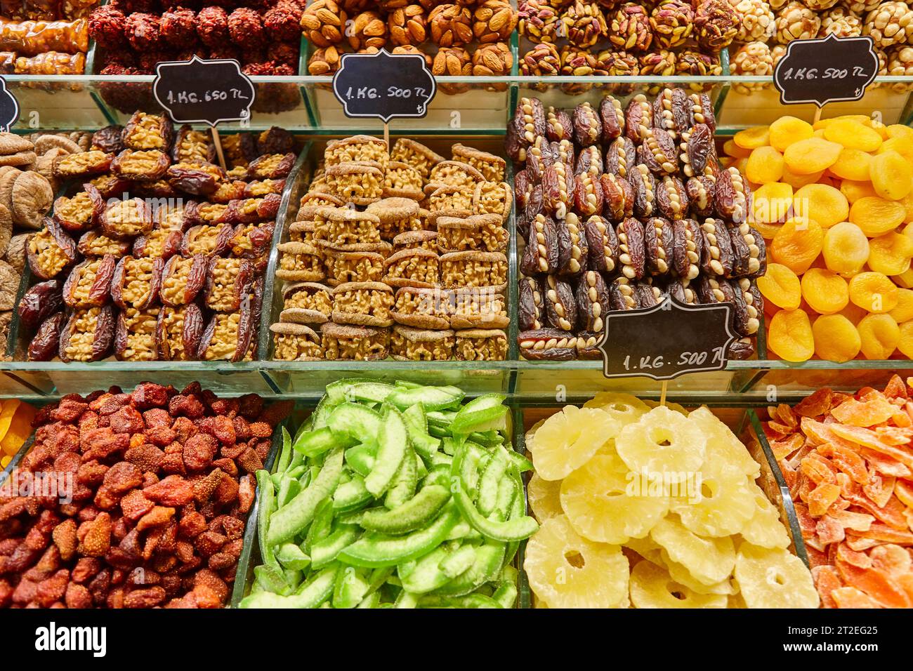 Traditional turkish sweet desserts. Oriental food. Fruits Stock Photo ...