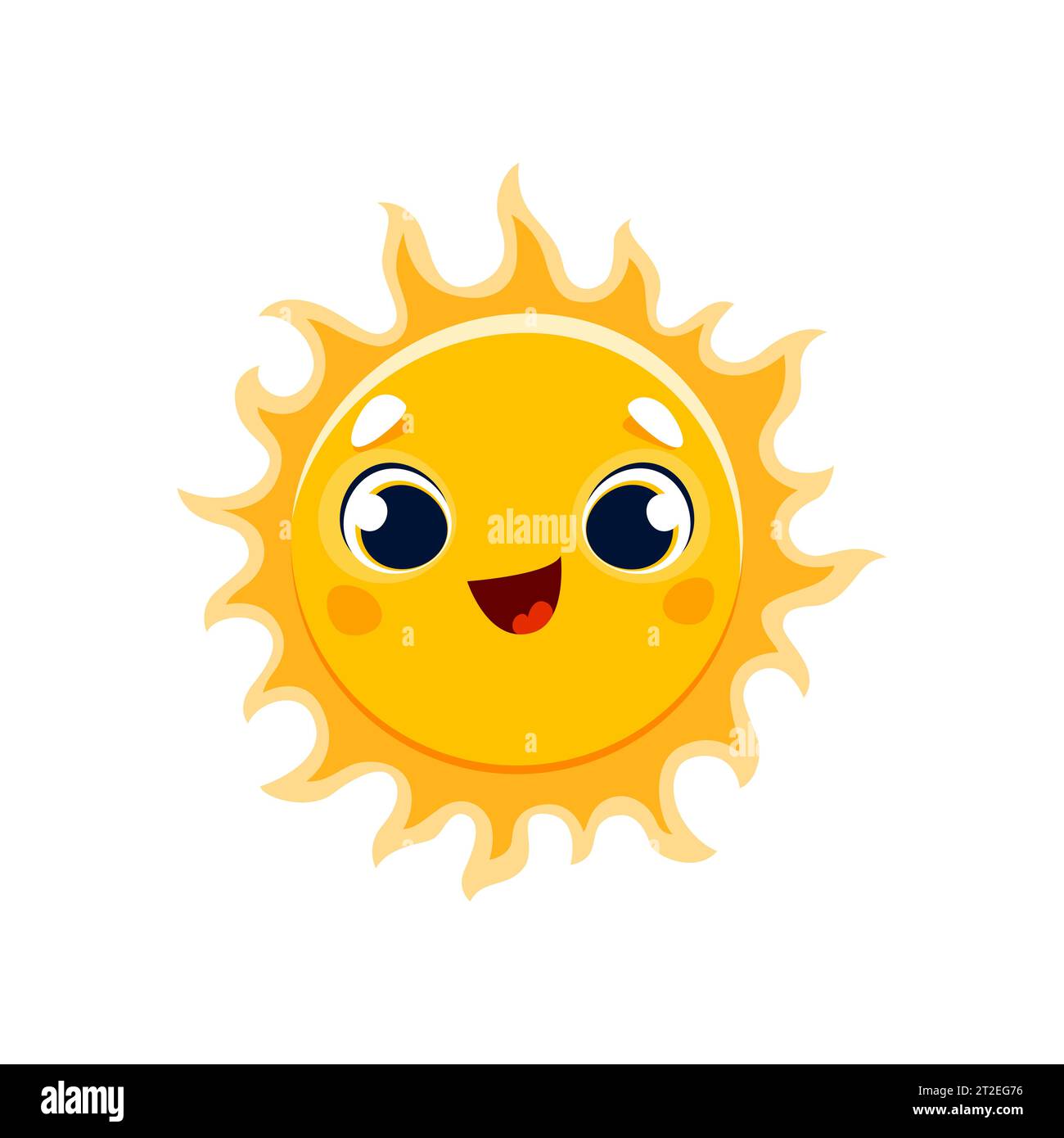 Cartoon happy sun character, isolated vector funny positive emoticon ...