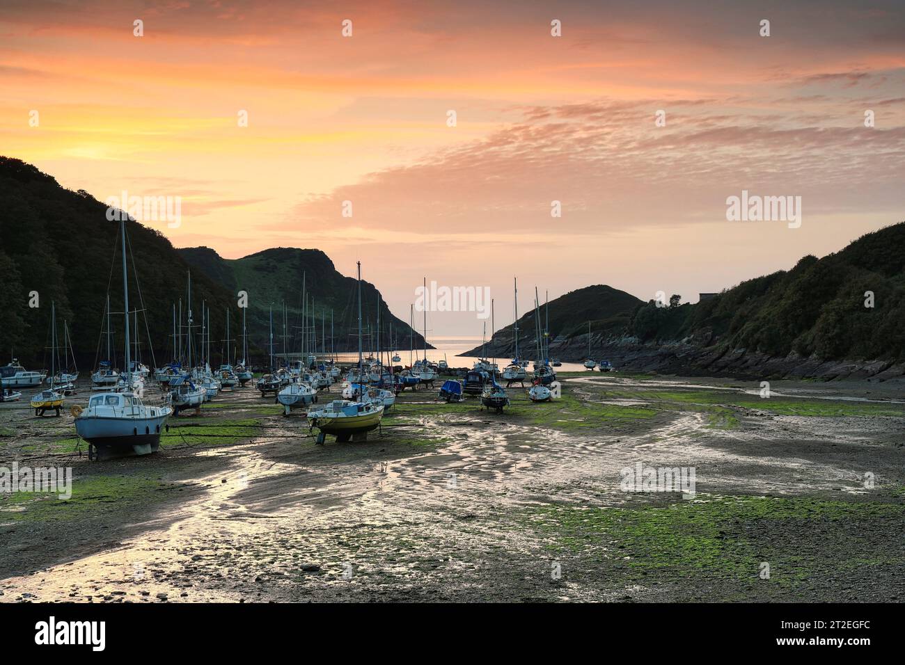 Sunset at Watermouth harbour North Devon Stock Photo - Alamy