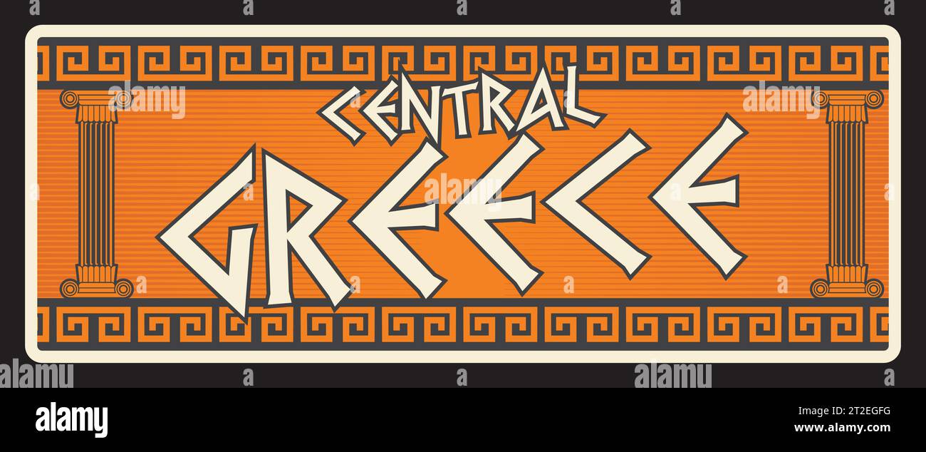Central Greece, greek region travel stickers and plates. Greece regions ...
