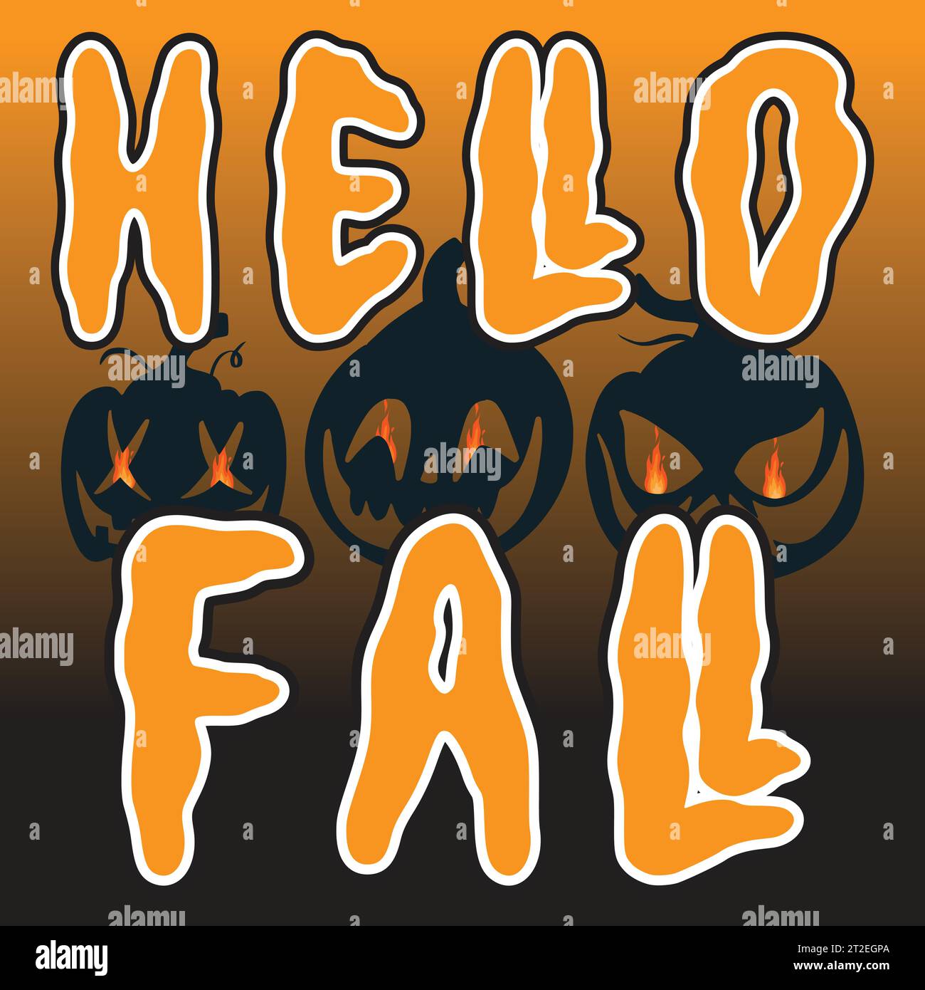 Hello Fall Halloween Horror Design Stock Vector Image & Art - Alamy