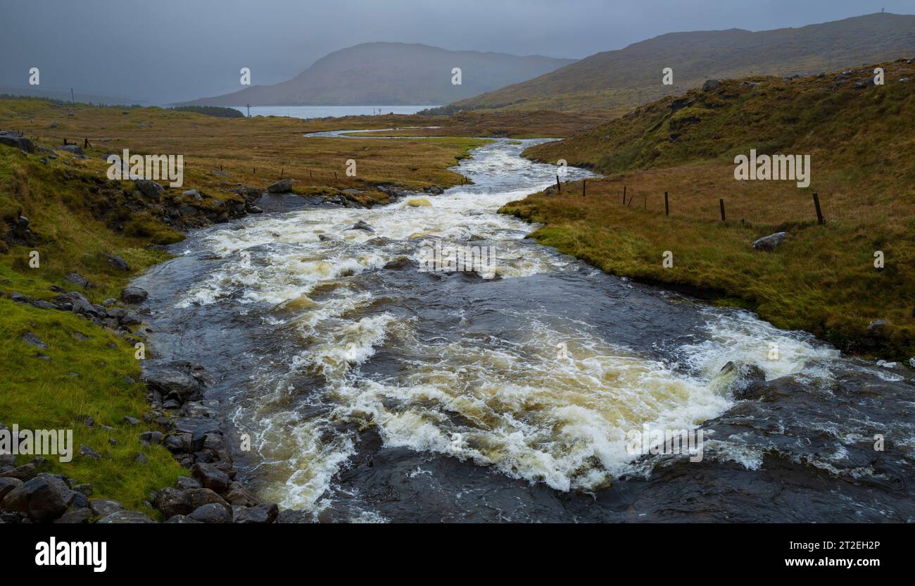 The Skaladale river (Abhainn Sgaladail) in speight on the Island of ...